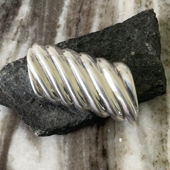Jewelry | Vintage Sterling Silver Ribbed Pin | Poshmark